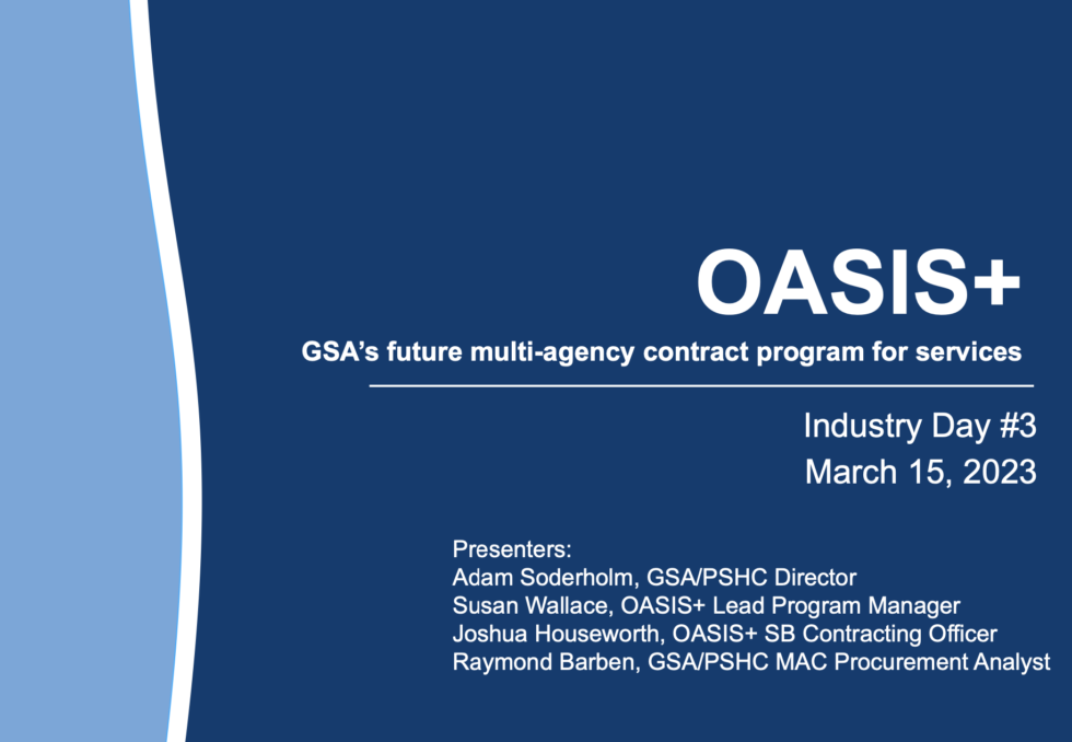 OASIS+ Final RFP Expected Released March 30 for GSA’s $60 Billion GWAC | OST Global Solutions, Inc.